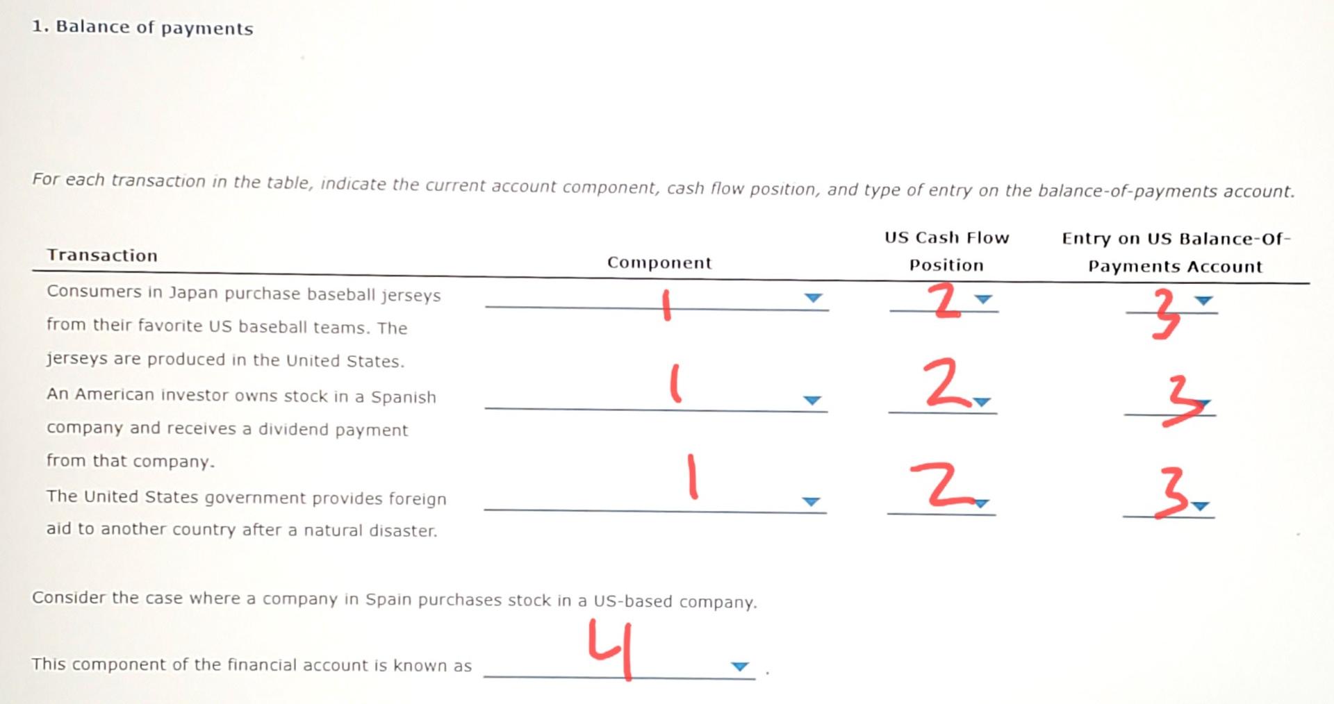 Options 1."Primary income", or "secondary income", or | Chegg.com