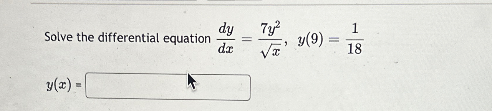 Solved Solve the differential equation | Chegg.com
