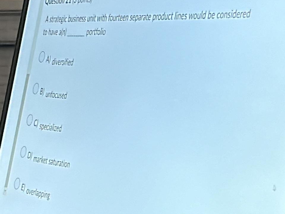 Solved A stategic business unit with fourteen separate | Chegg.com