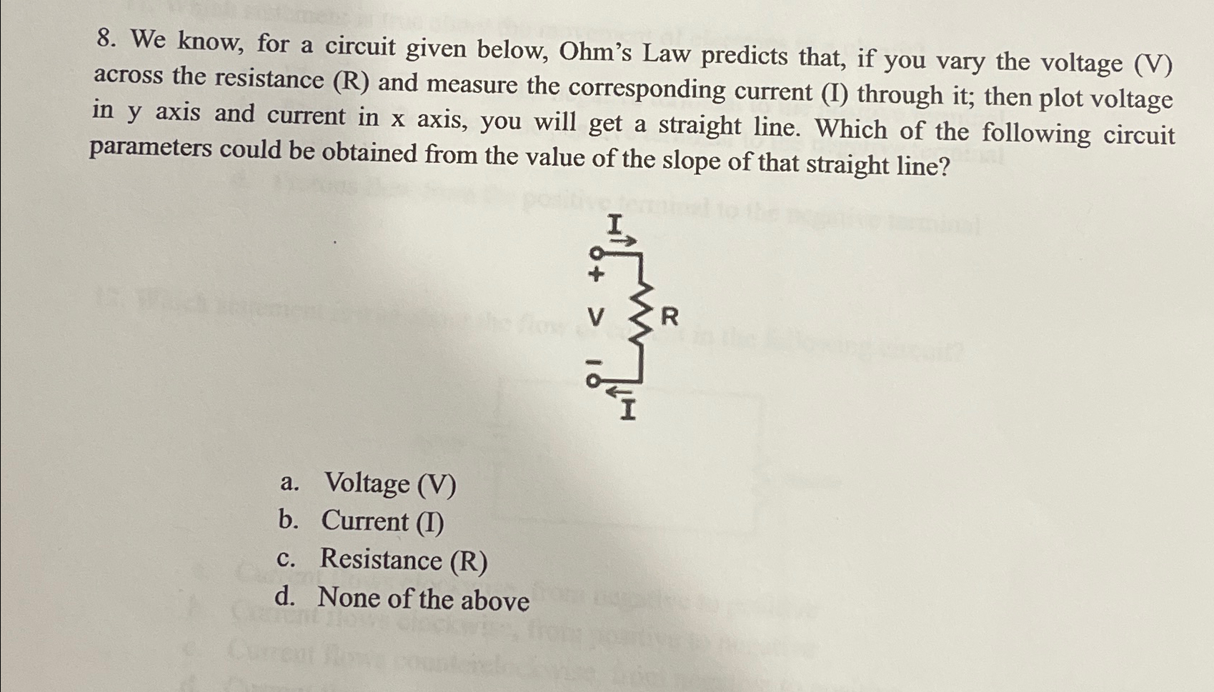 Solved We know, for a circuit given below, Ohm's Law | Chegg.com