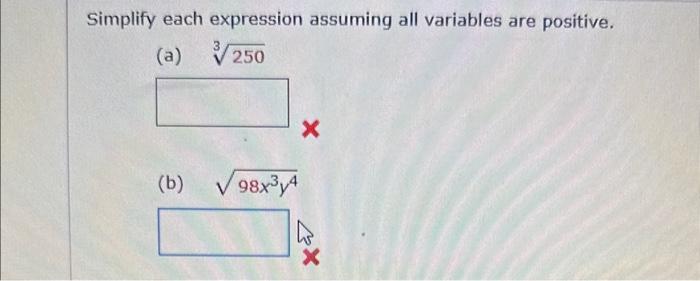 Solved Simplify Each Expression Assuming All Variables Are