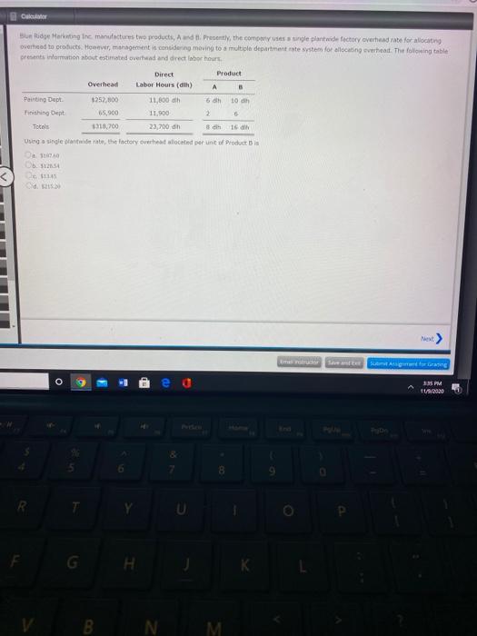 Solved Calc Bridge Horating the manufactures two products, | Chegg.com