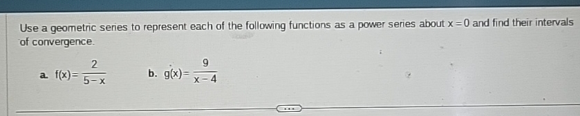 Solved Use a geometric series to represent each of the | Chegg.com