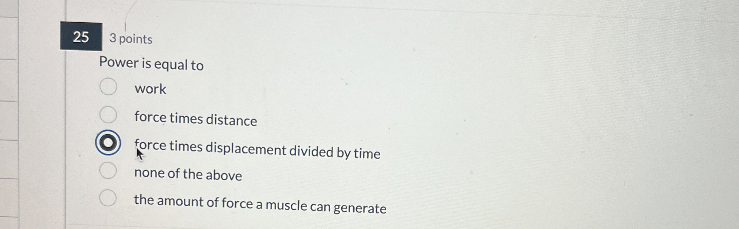 Solved 253 ﻿pointsPower is equal toworkforce times | Chegg.com