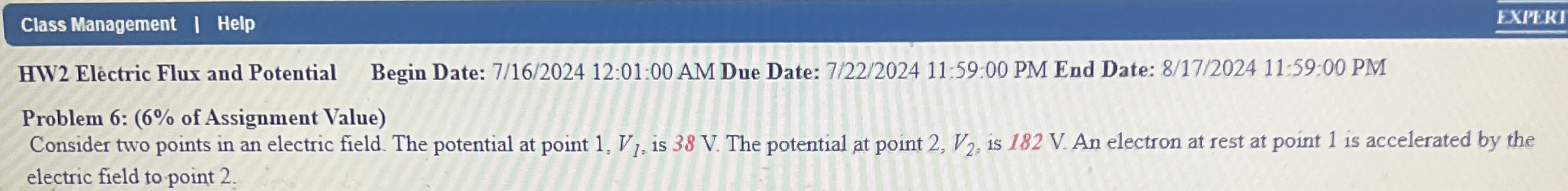 Solved HW2 ﻿Elėctric Flux and PotentialBegin Date: | Chegg.com
