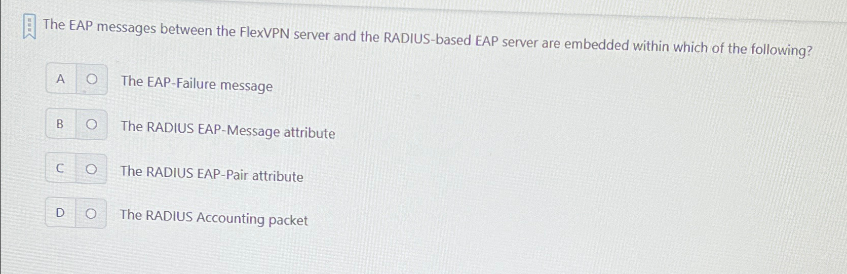 Solved The EAP messages between the FlexVPN server and the | Chegg.com