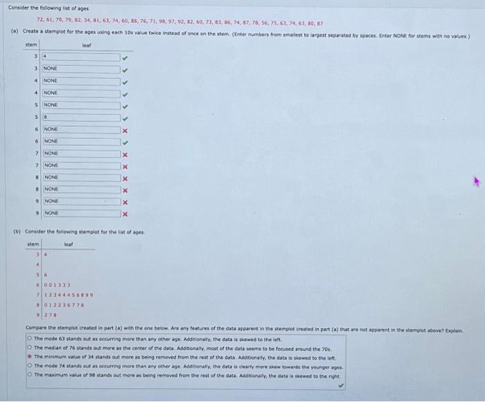 Solved Consider the following list of ages | Chegg.com