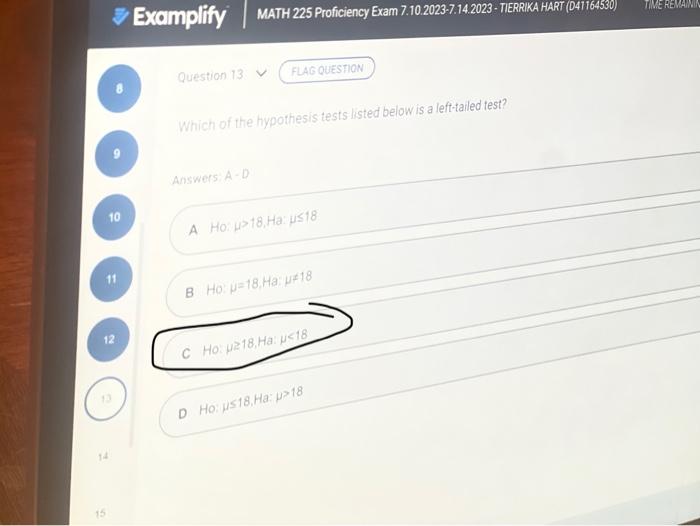 Solved 12 10 11 13 14 15 8 Examplify MATH 225 Proficiency | Chegg.com