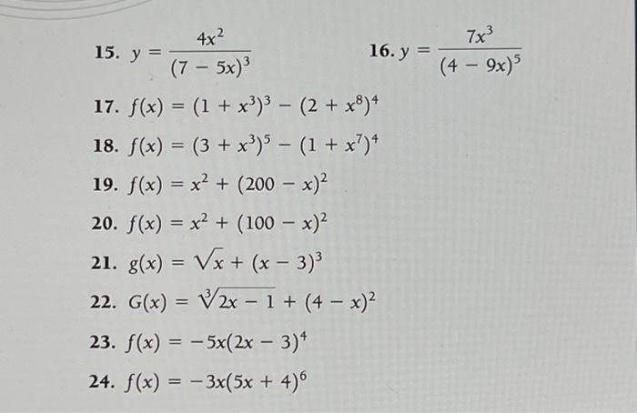 Solved Differentiate each function. 1. y=(2x+1)2} Chec 2. | Chegg.com