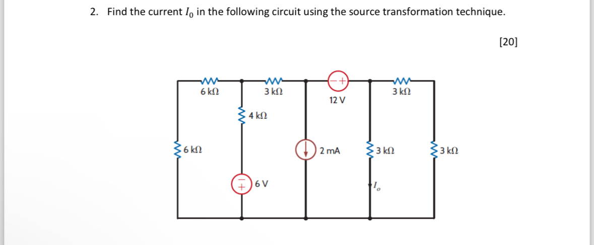 Solved Find the current I0 ﻿in the following circuit using | Chegg.com