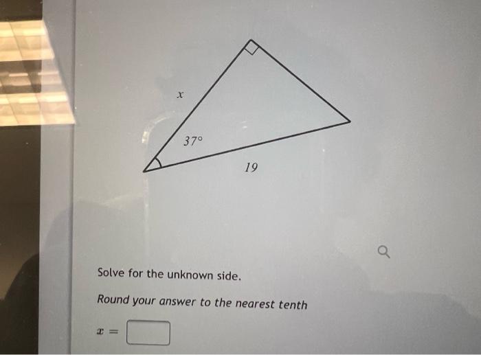 Solved Solve for the unknown side. Round your answer to the | Chegg.com
