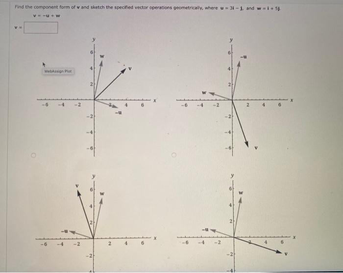 Solved Find the component form of vand sketch the specified | Chegg.com