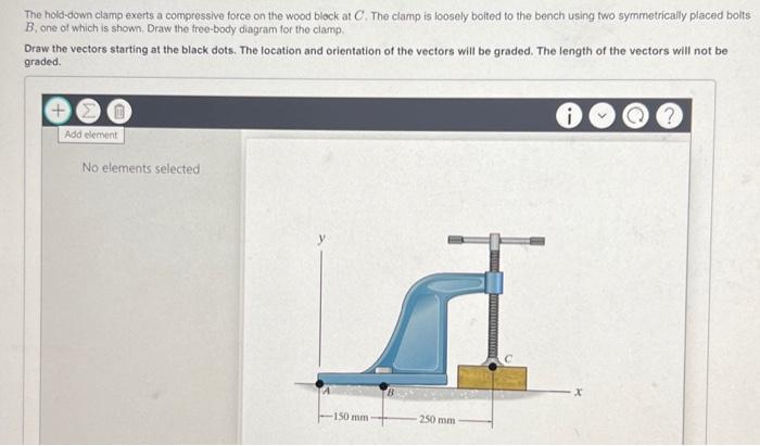 The hold-down clamp exerts a compressive force on the | Chegg.com