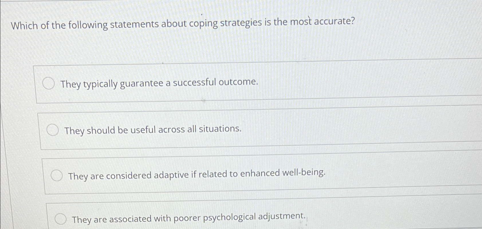 Solved Which of the following statements about coping | Chegg.com