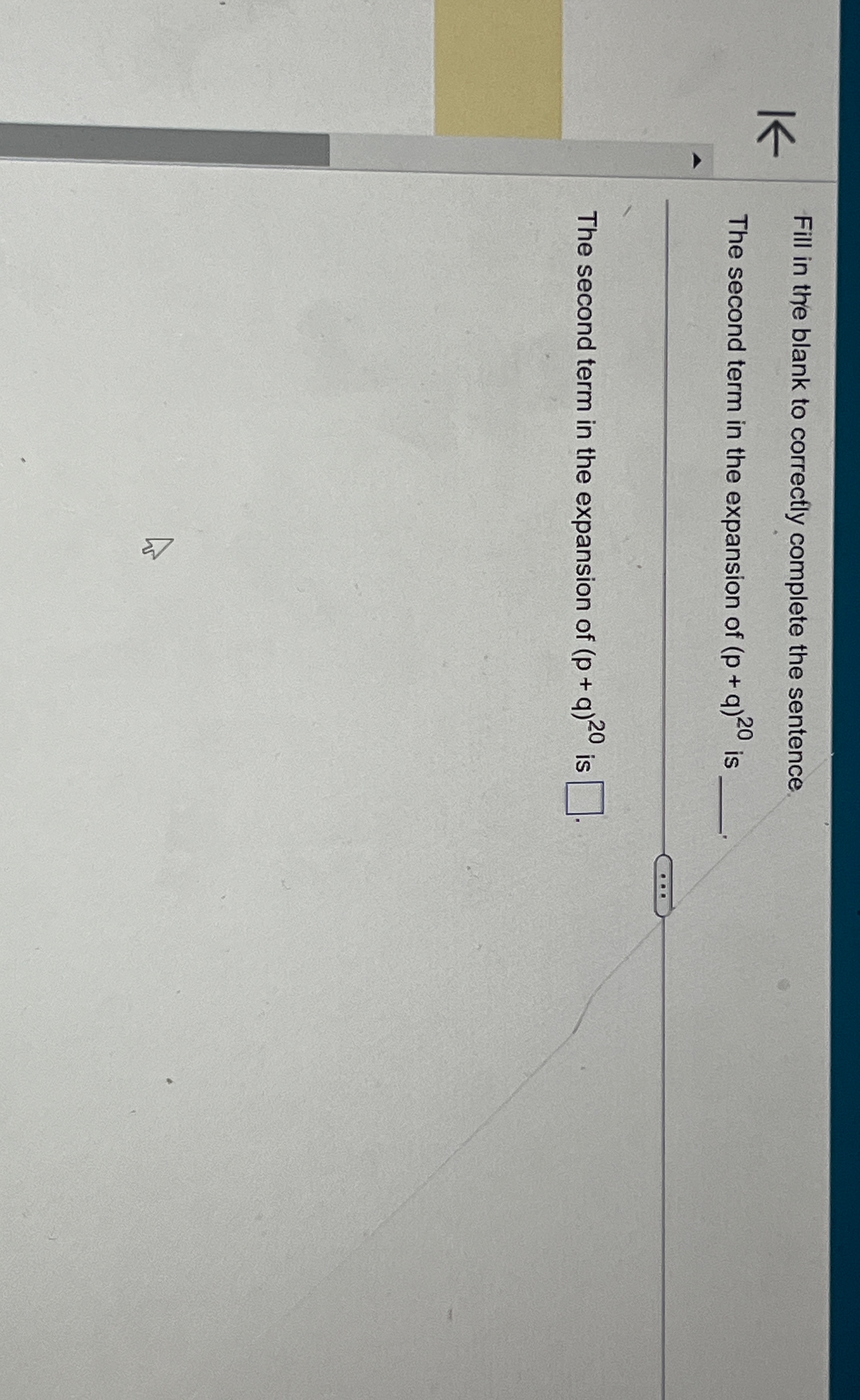 Solved Fill in the blank to correctly complete the sentence. | Chegg.com