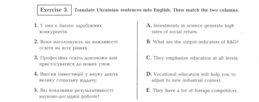 Solved Exercise 3. Translate Ukrainian sentences into | Chegg.com
