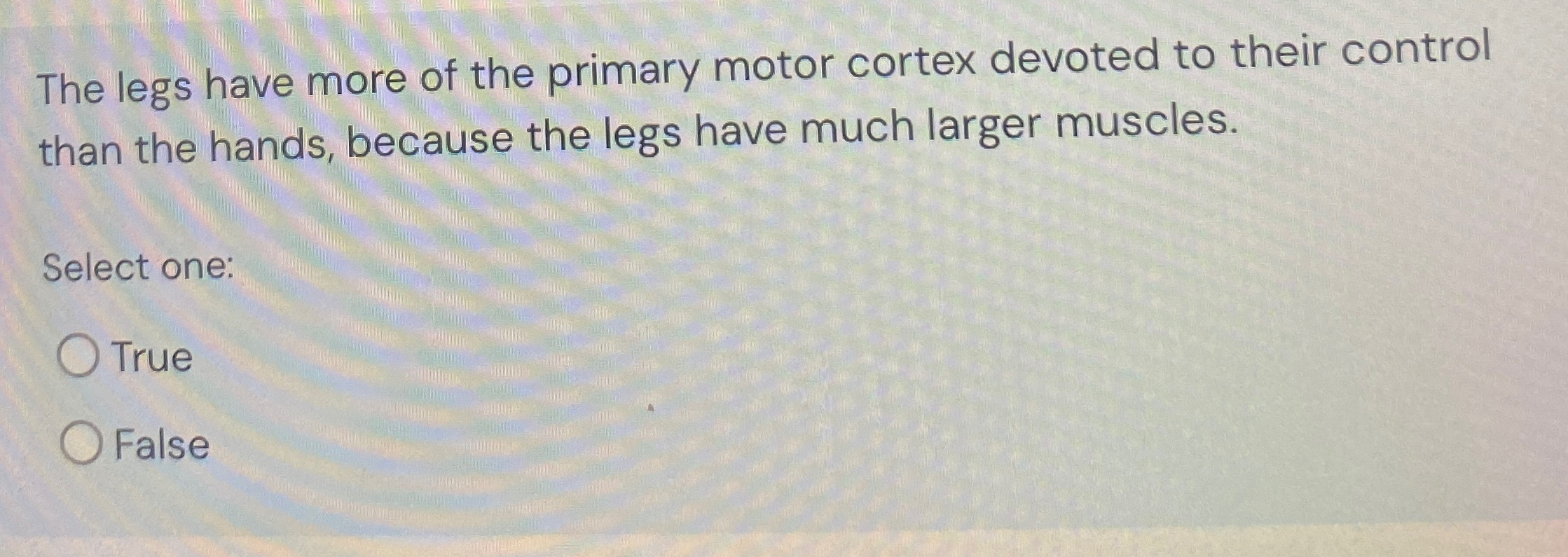 Solved The legs have more of the primary motor cortex | Chegg.com