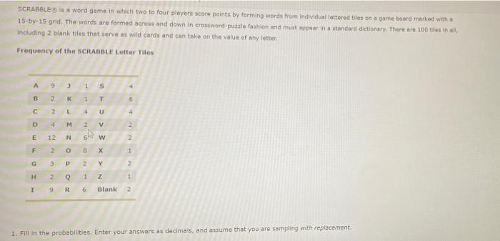 Solved SCRABBLE® is a word game in which two to four players | Chegg.com