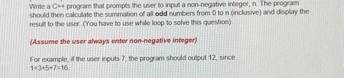 Solved Write a C++ program that prompts the user to input a | Chegg.com