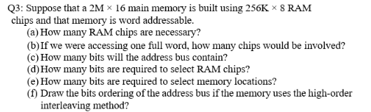 Solved Suppose that a 2M×16 ﻿main memory is built using | Chegg.com
