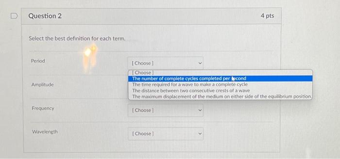 Solved Select the best definition for each term. Period | Chegg.com