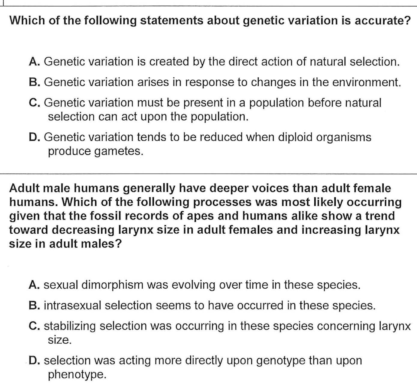 Solved 1.) ﻿Which of the following statements about genetic | Chegg.com