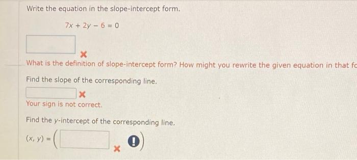Solved Write the equation in the slope-intercept form. | Chegg.com