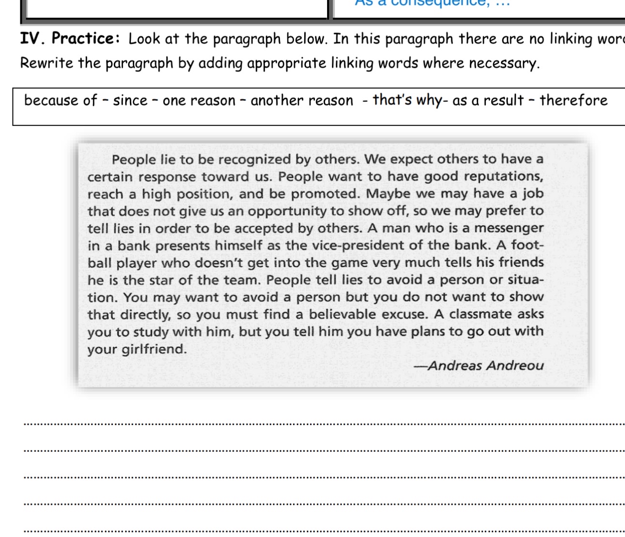 Solved IV. ﻿Practice: Look at the paragraph below. In this | Chegg.com