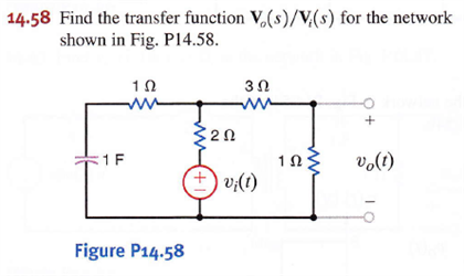 Solved Find the transfer function V0(s)/Vi(s) for the | Chegg.com