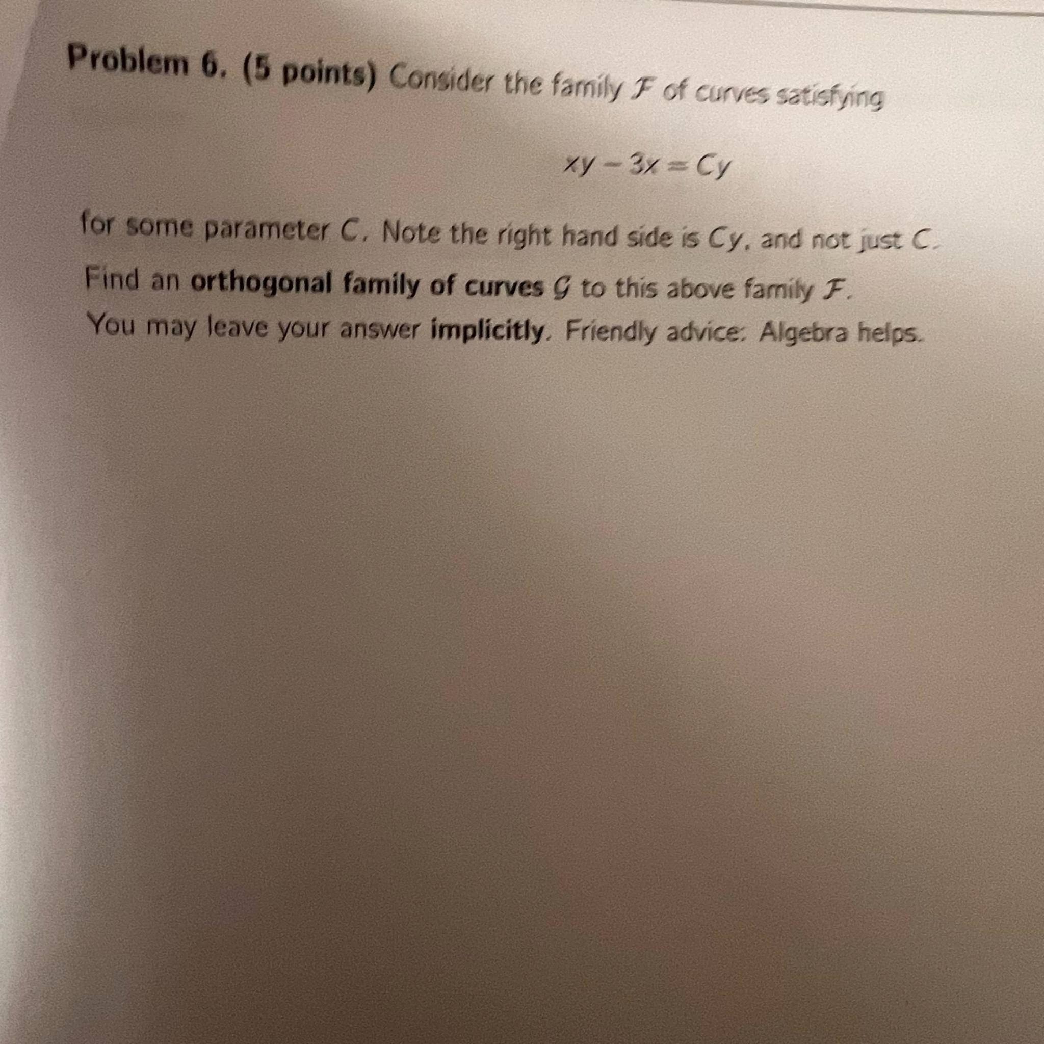 Solved Problem 6. (5 ﻿points) ﻿Consider the family F ﻿of | Chegg.com
