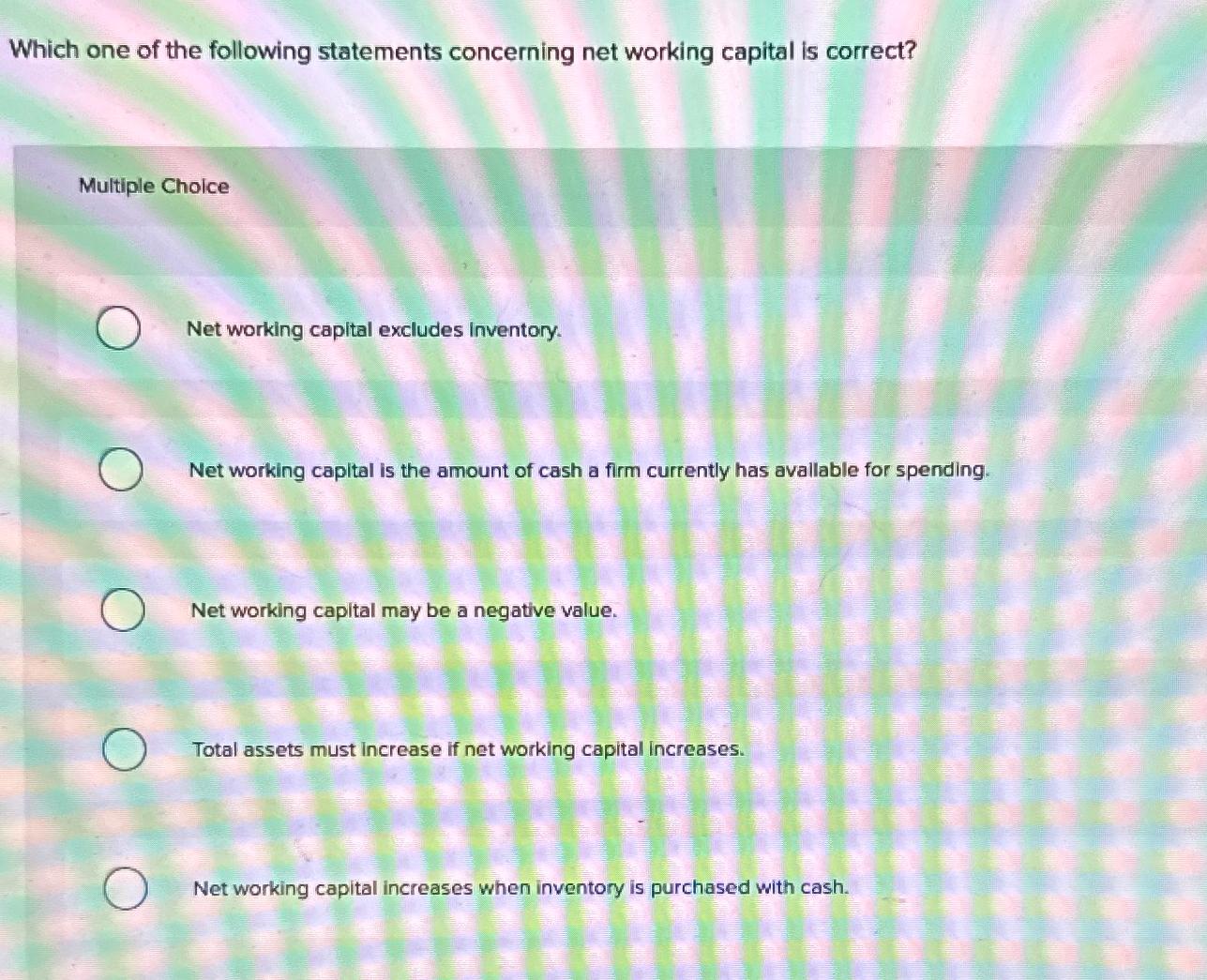 Solved Which one of the following ststements concerning net | Chegg.com