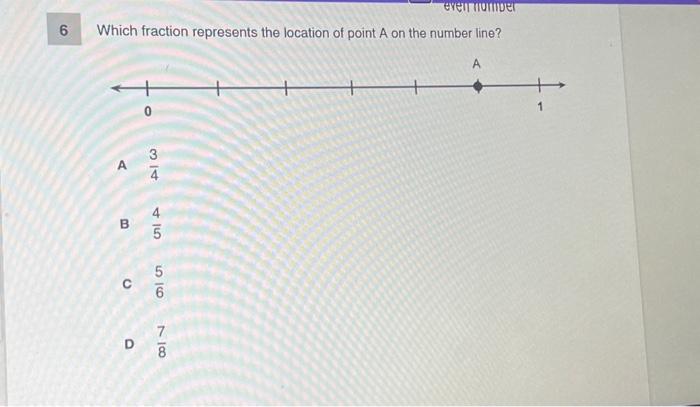 Solved Which fraction represents the location of point A on | Chegg.com