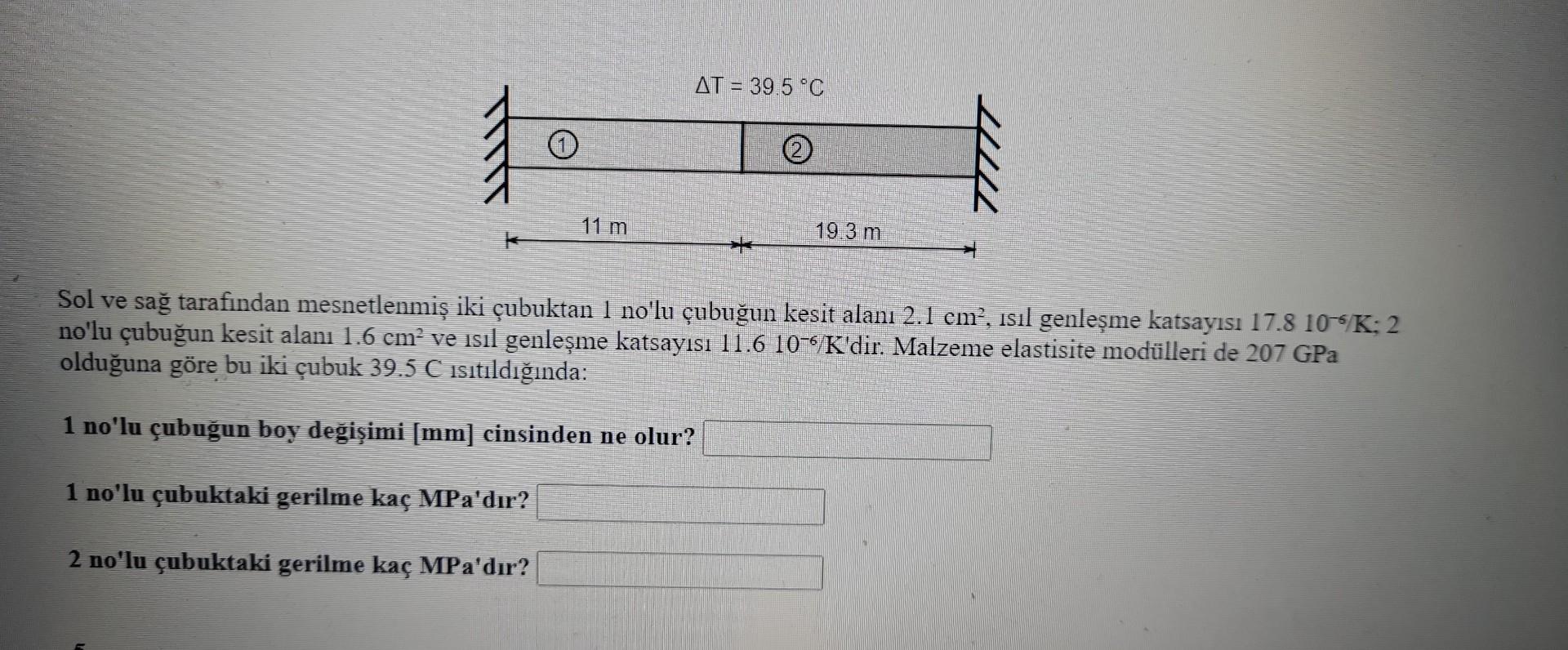 Solved The cross-sectional area of the rod no. 1 of the | Chegg.com