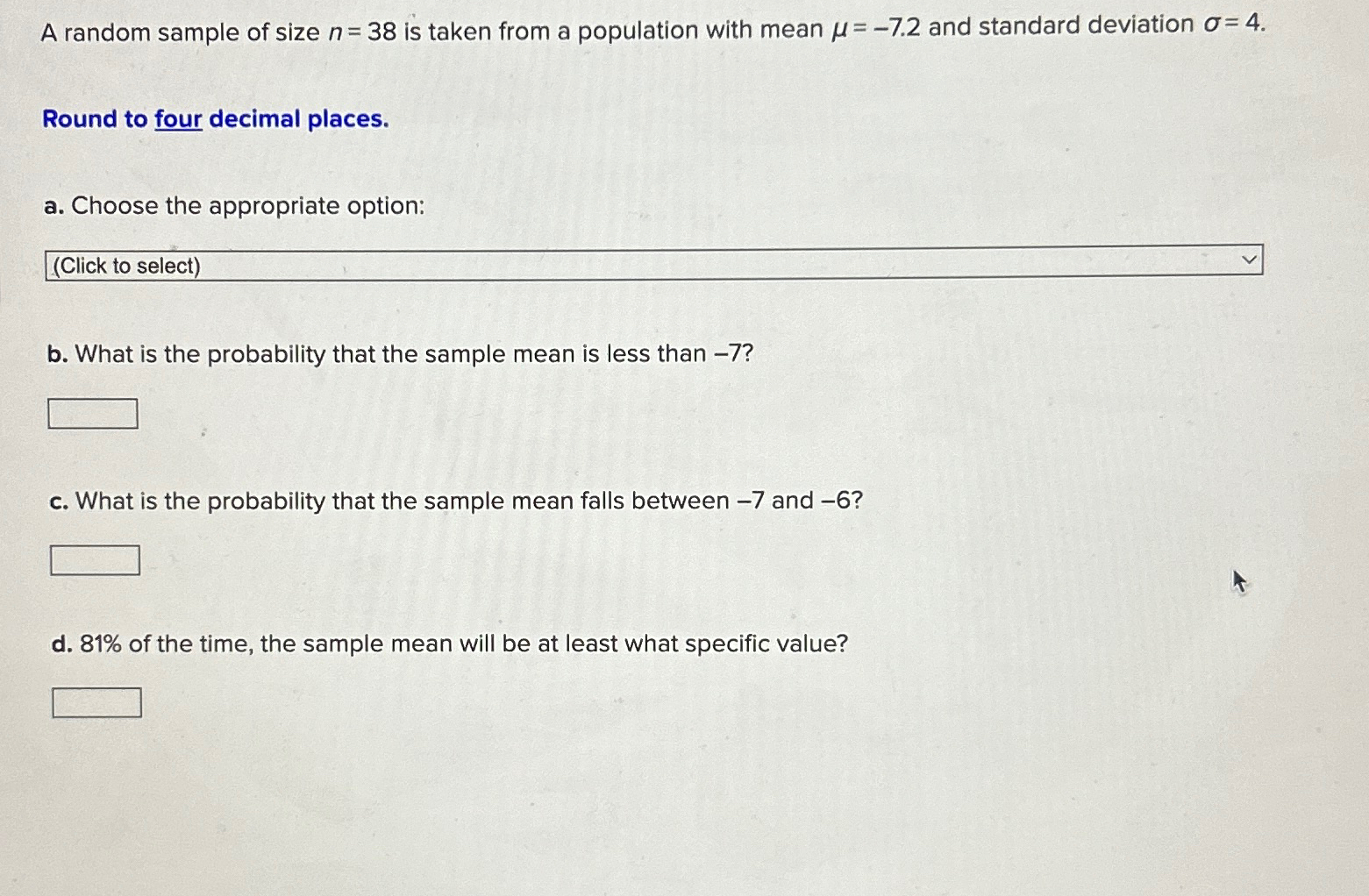 A random sample of size n=38 ﻿is taken from a | Chegg.com