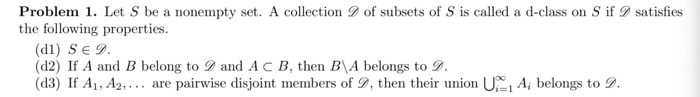 Solved Problem 2. Let 6 be a non-empty collection of subsets | Chegg.com