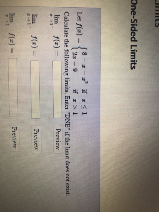 Solved -HILS One-Sided Limits 8- I - Iif I
