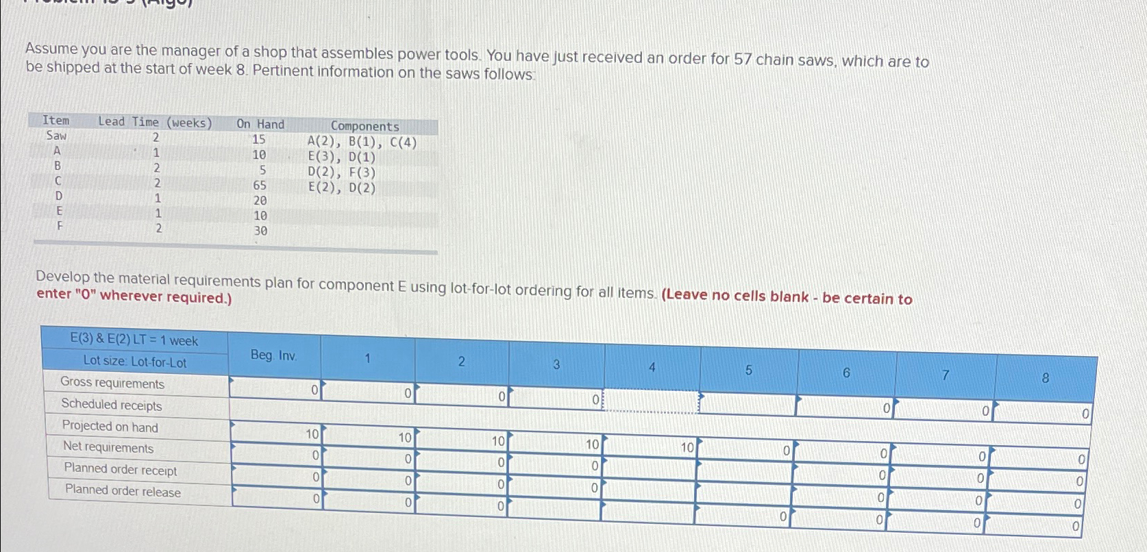 Solved Assume you are the manager of a shop that assembles | Chegg.com