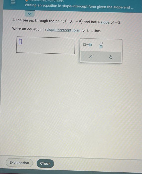 Solved A line passes through the point (−3,−9) and has a | Chegg.com
