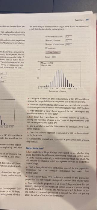 a. Using the Theory-Based Inference applet, determine | Chegg.com
