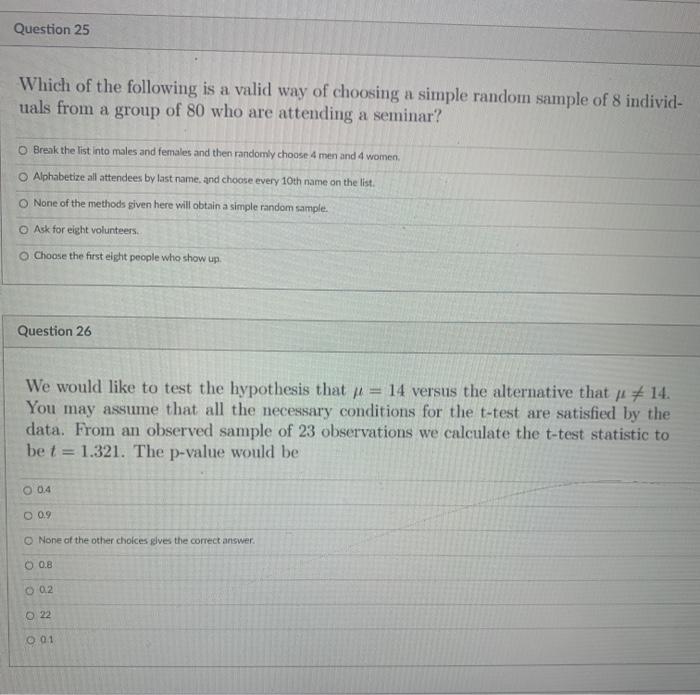 Solved Question 25 Which of the following is a valid way of | Chegg.com