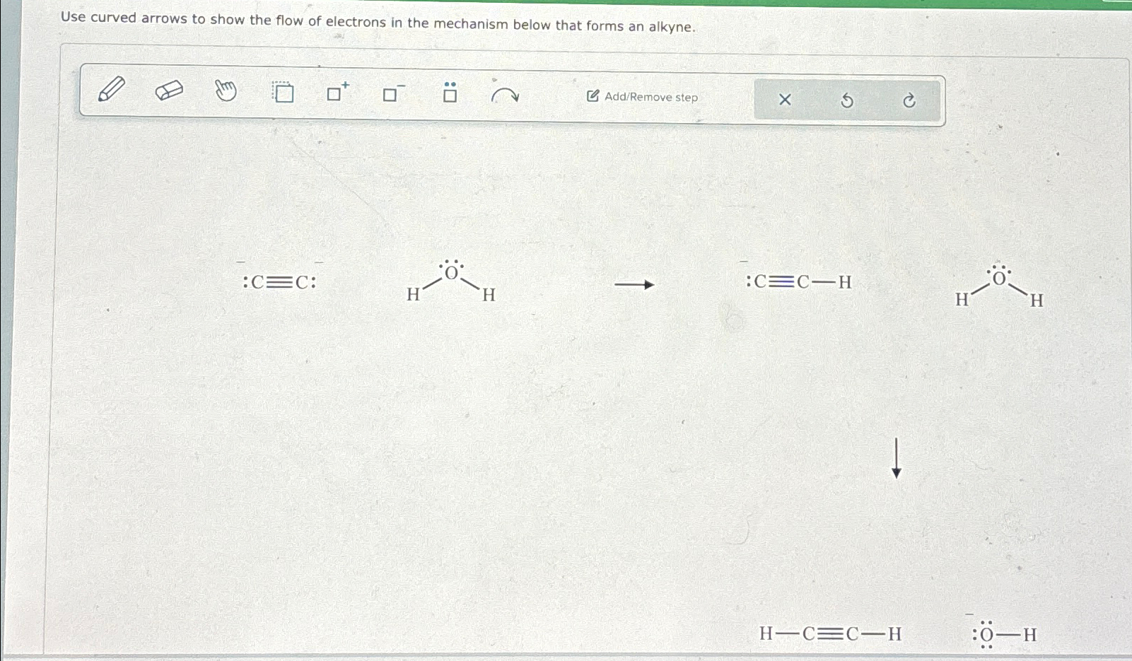 Use curved arrows to show the flow of electrons in | Chegg.com