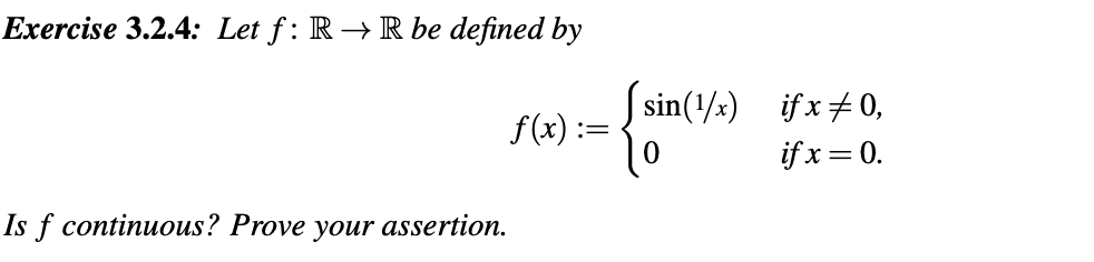 Solved Exercise 3.2.4: Let f:R→R ﻿be defined | Chegg.com