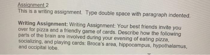 Solved Assignment 2 This is a writing assignment. Type | Chegg.com