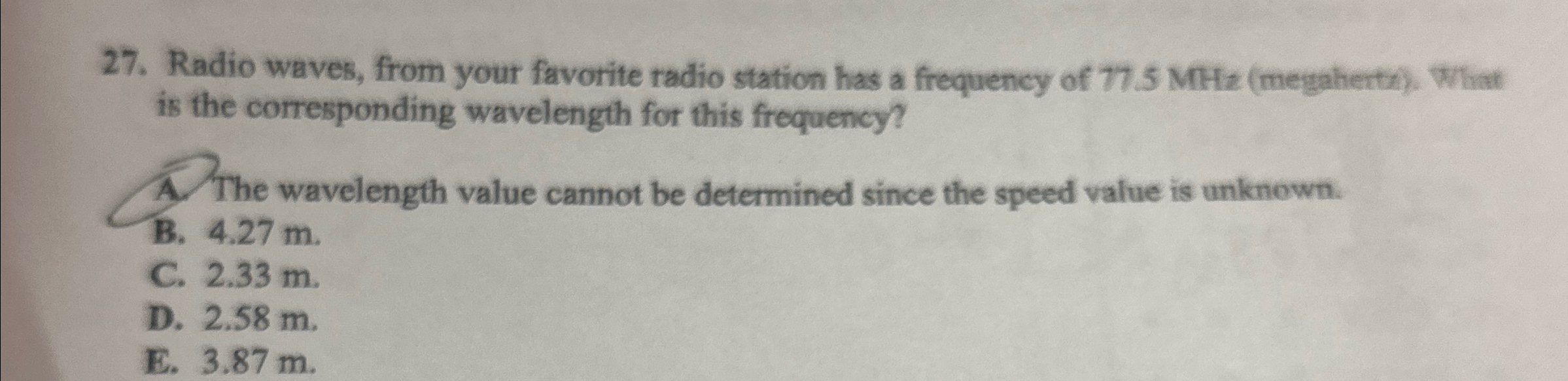 Solved Radio waves, from your favorite radio station has a | Chegg.com