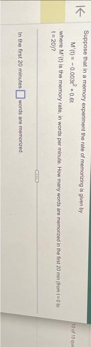 Solved Suppose that in a memory experiment the rate of | Chegg.com