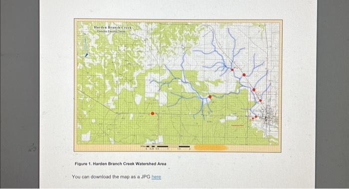 Figure 1. Harden Branch Creek Watershed Area You can | Chegg.com