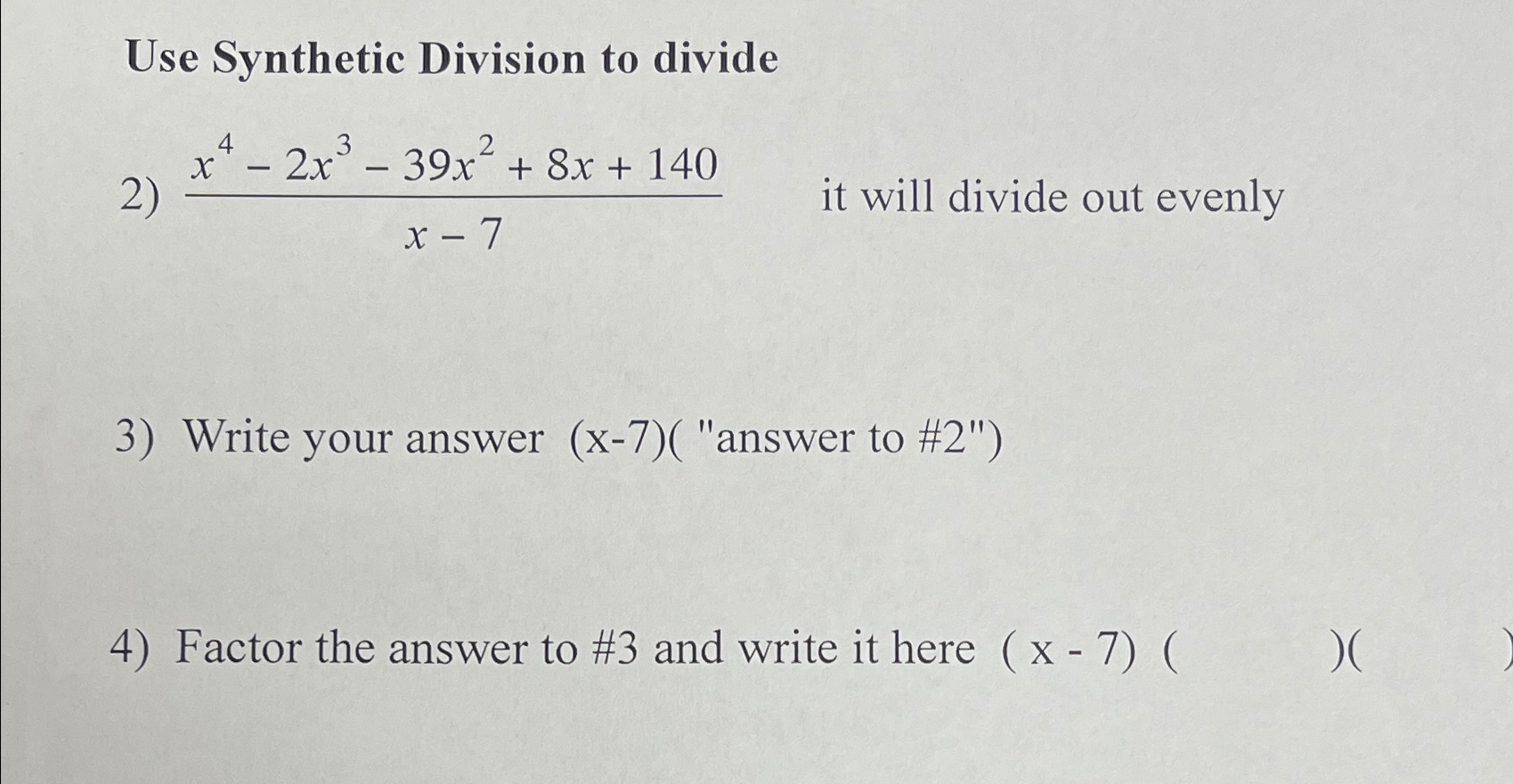 Solved Use Synthetic Division to | Chegg.com