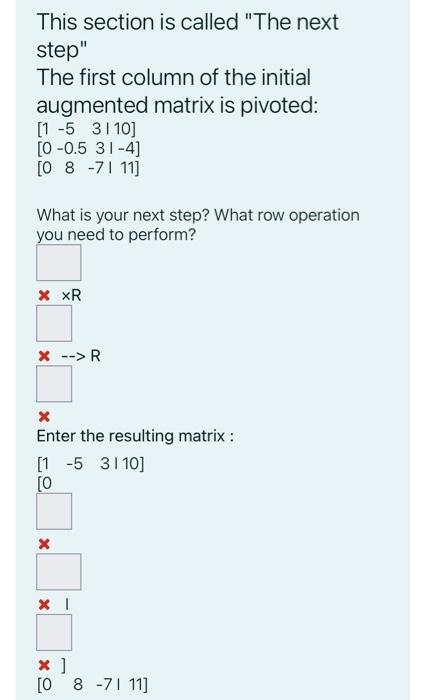 Solved This section is called "The next step" The first | Chegg.com