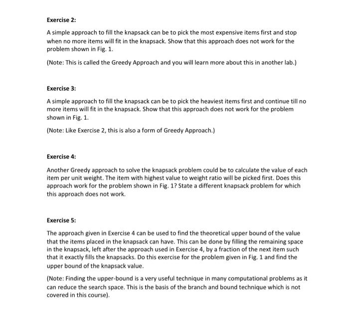 Solved 15 kg Knapsack Problem ? Example of a one-dimensional | Chegg.com