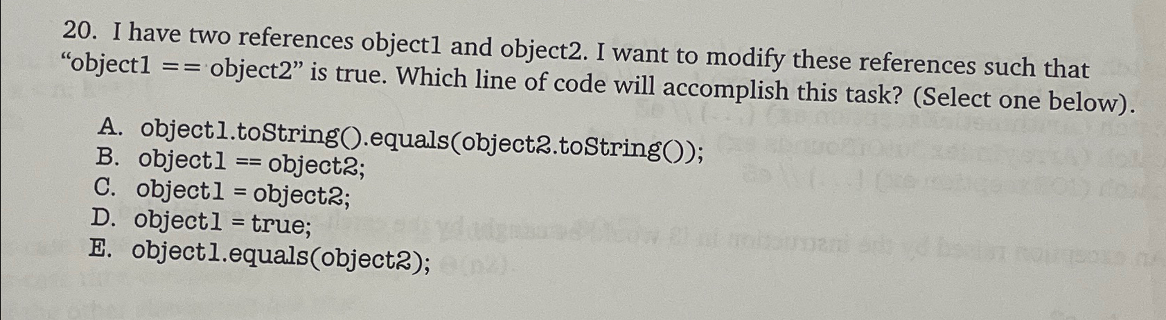 Solved I have two references object1 ﻿and object2. ﻿I want | Chegg.com